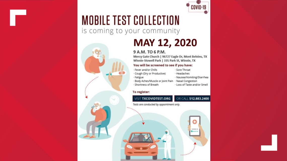 Mobile COVID-19 testing sites available in Chambers County | 12newsnow.com