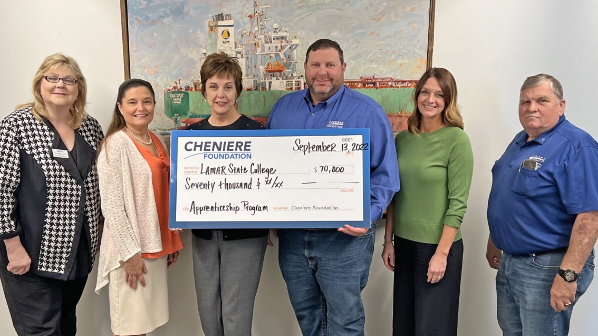 Cheniere Foundations donates $70K to Lamar State College PA | 12newsnow.com