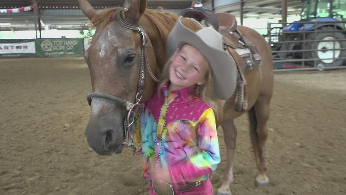 7-year-old barrel racer is competing in the National Little Britches ...