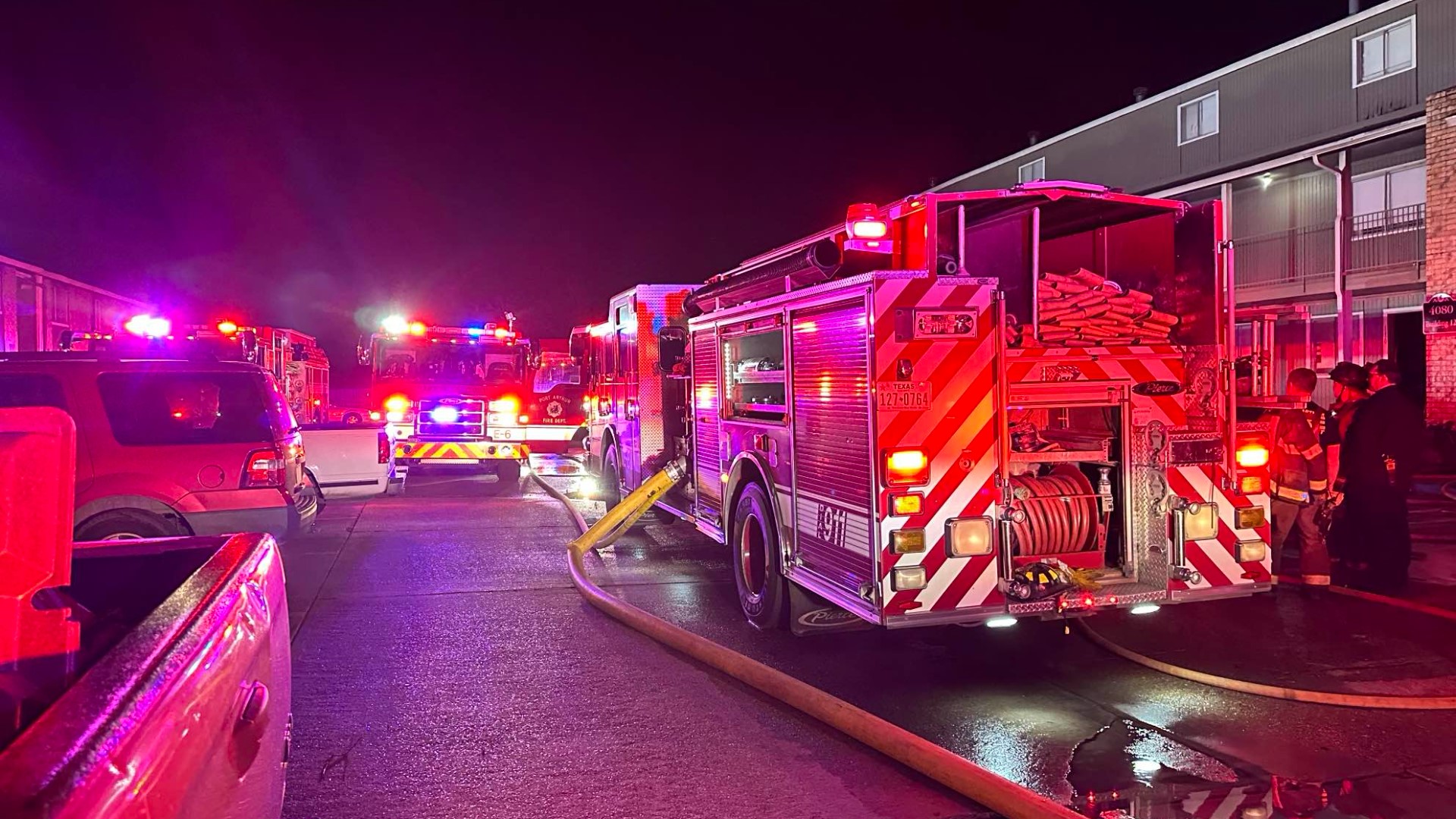Port Arthur fire department battles fire at apartment complex ...