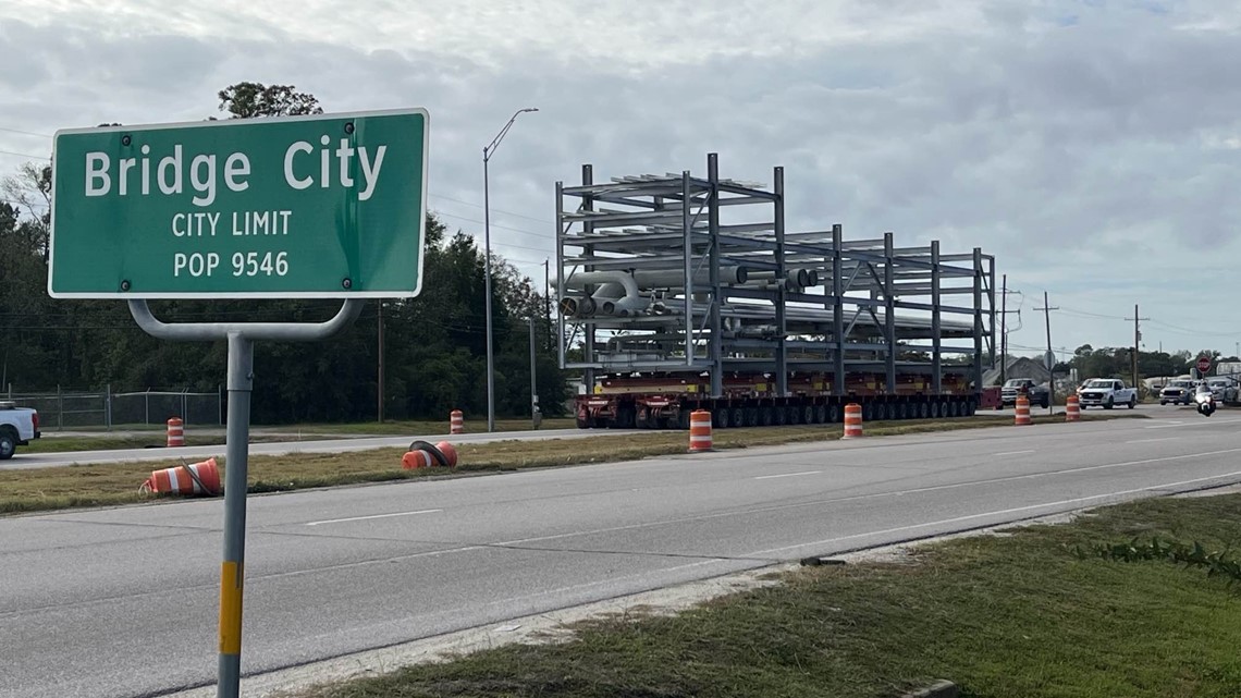 Heavy load moving to Golden Triangle Polymers site this week ...