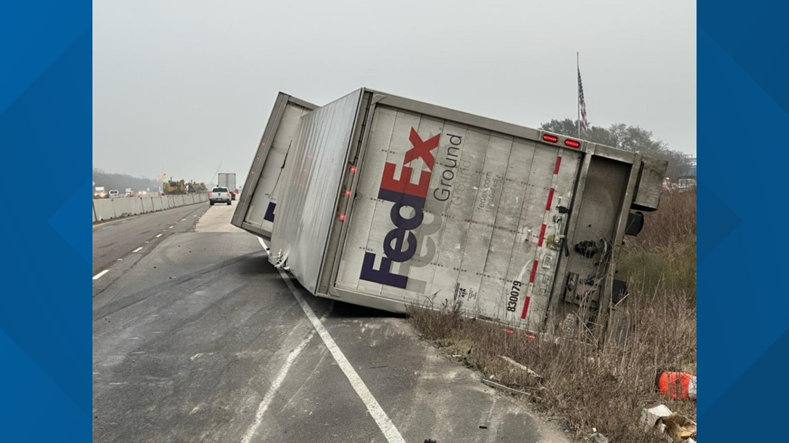 I10 east closed down after two semi-trailers overturn | 12newsnow.com