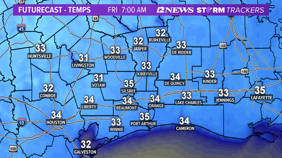 Update: Frost Advisory for all of SE Texas tonight, Freeze Warnings for ...