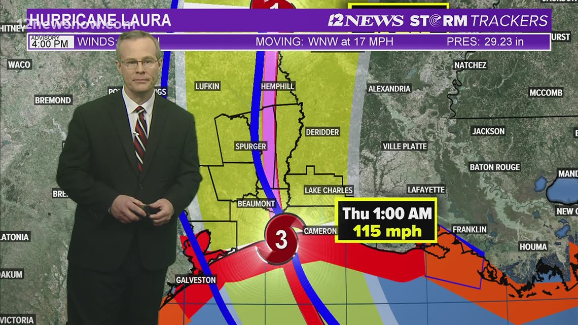Hurricane Laura: Timeline of when you can expect hurricane force winds ...