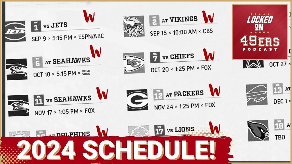 2024 NFL Schedule Release // 49ers have SIX Primetime Games | 12newsnow.com