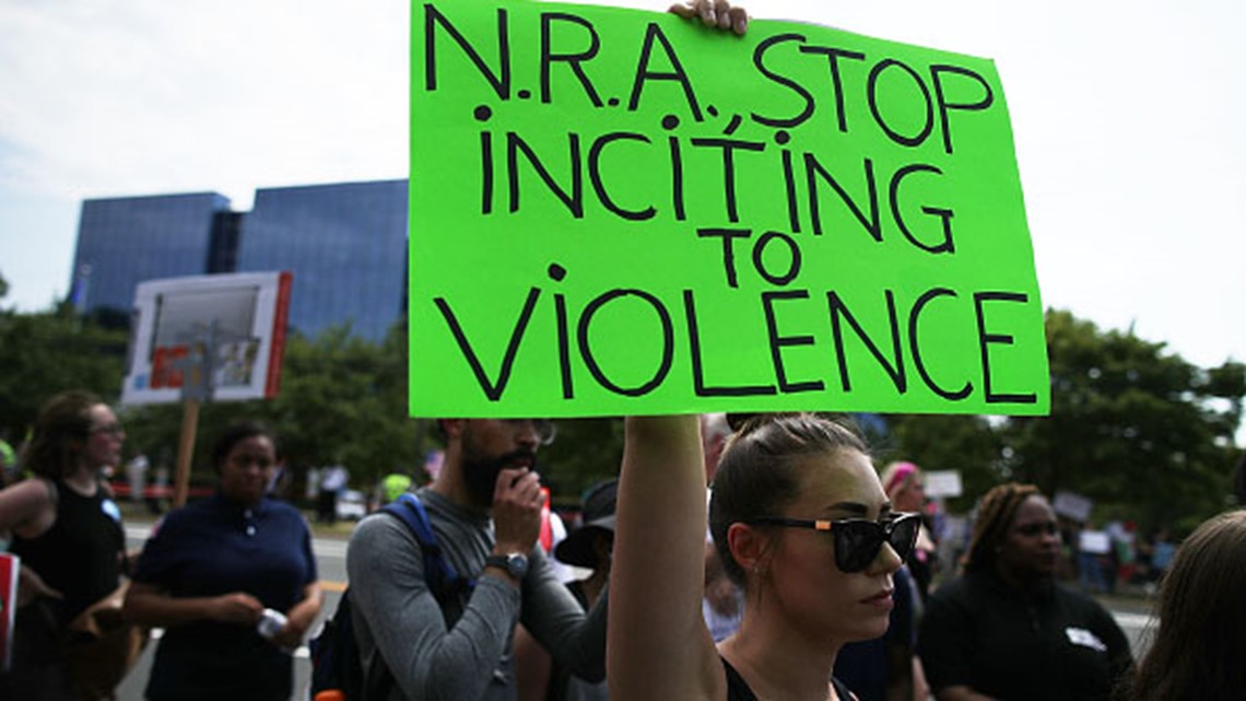 'NRA has got to go': Protesters, supporters rally outside gun ...
